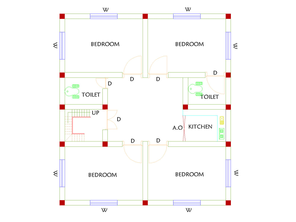 Autocad 2d Drawing House Plan With Dimensions Infoupdate