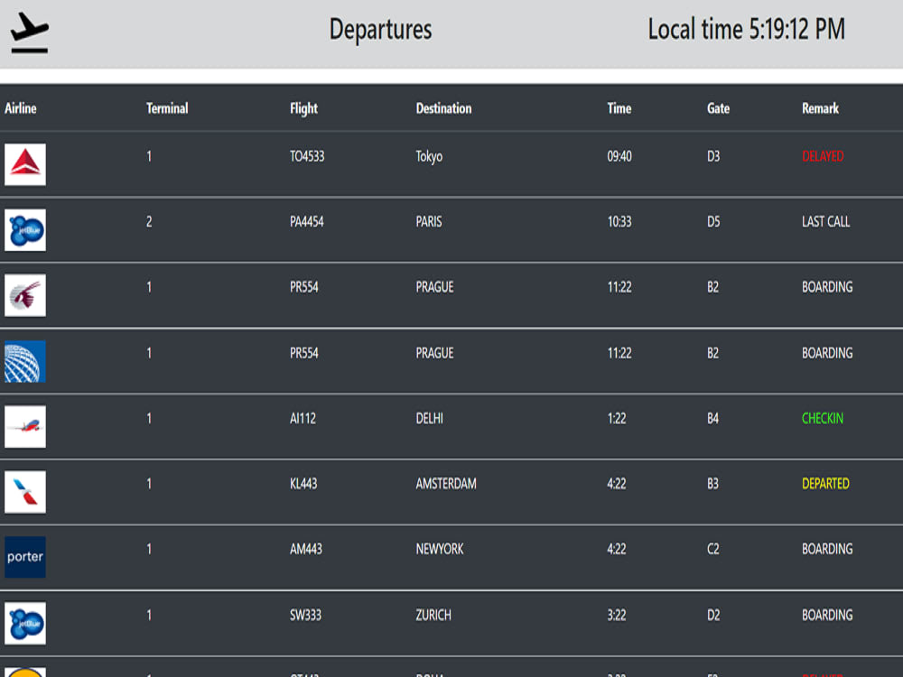 An information display system that can work for flights/rails/etc | Upwork