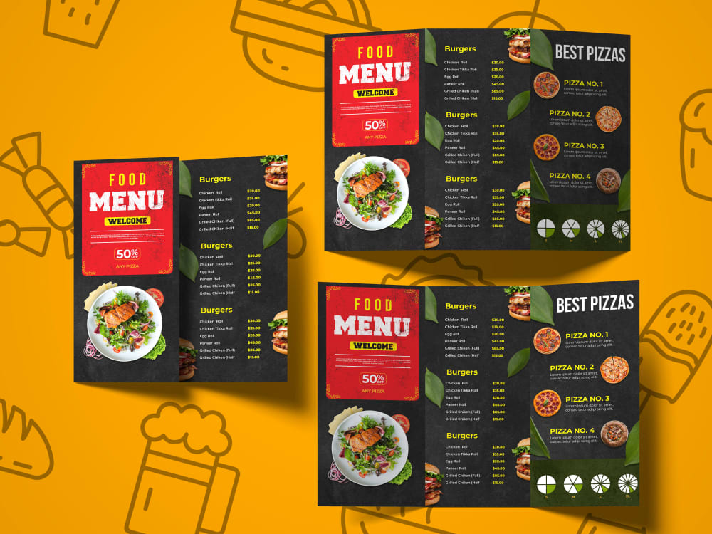 Modern restaurant menu design for your business | Upwork