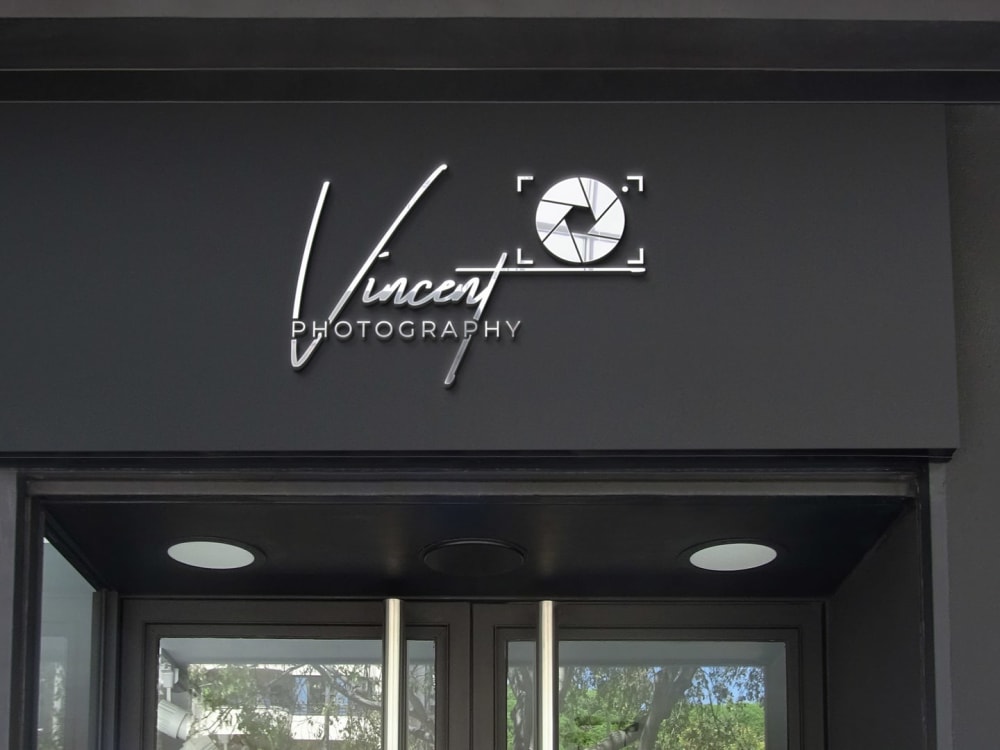 Handwritten signature photography logo with camera | Upwork