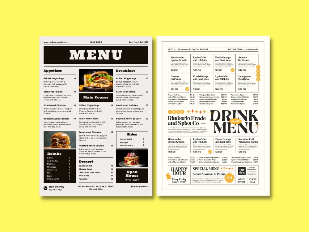An amazing menu design, food menu, restaurant menu | Upwork