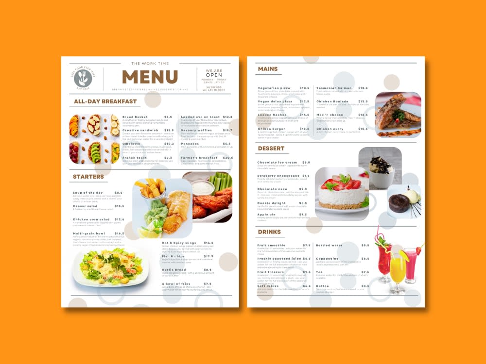 An amazing menu design, food menu, restaurant menu | Upwork