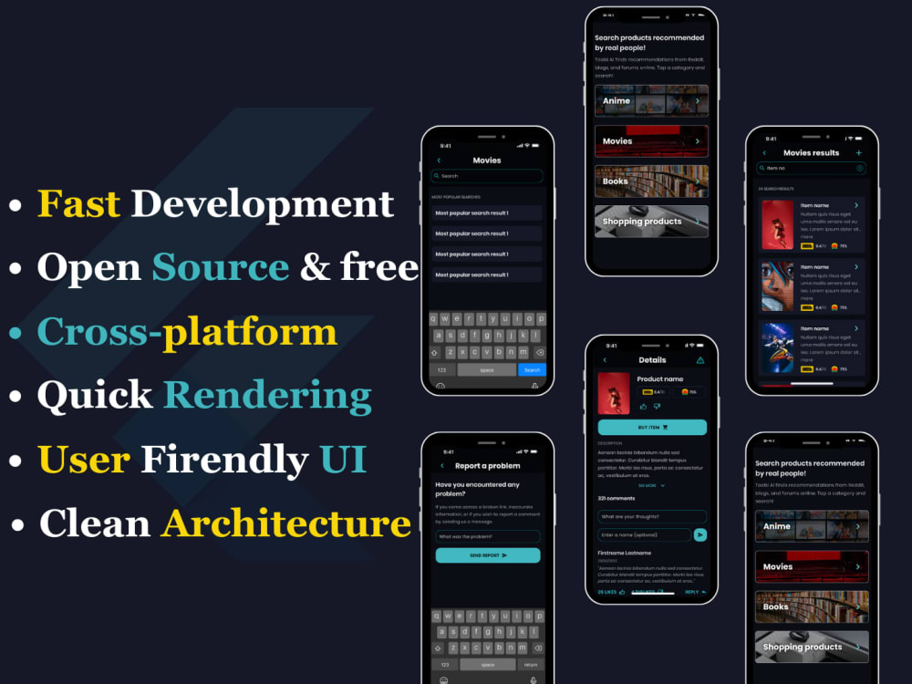 Cross-platform flutter design for ios & android with bloc firebase backend | Upwork