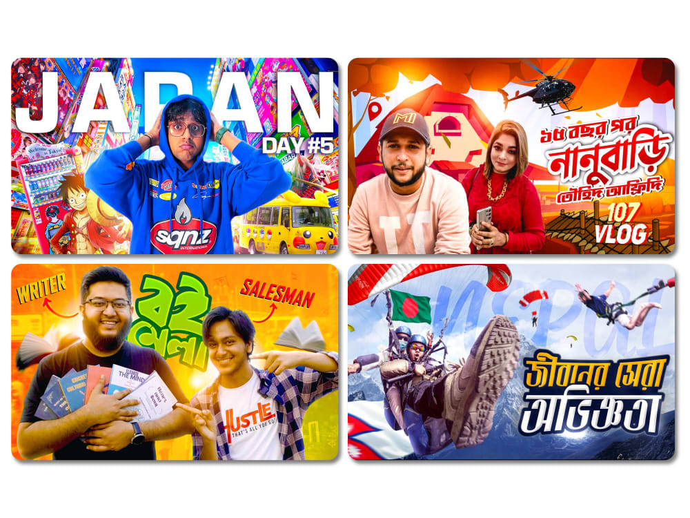 Professional YouTube Travel Vlog Thumbnails Design | Upwork