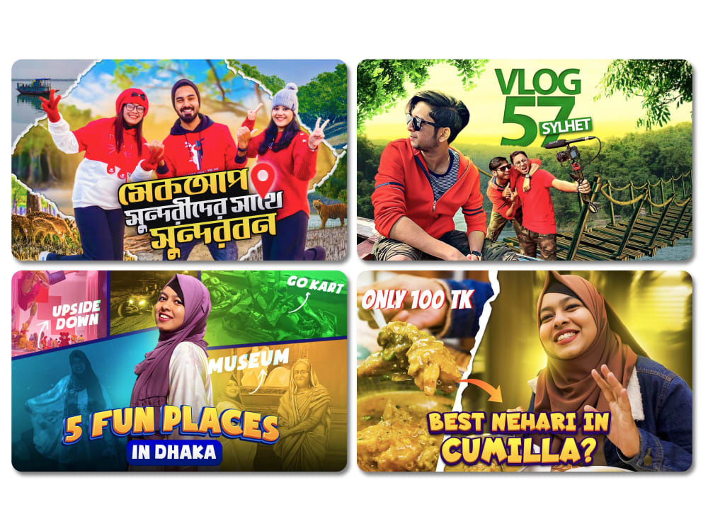 Professional YouTube Travel Vlog Thumbnails Design | Upwork