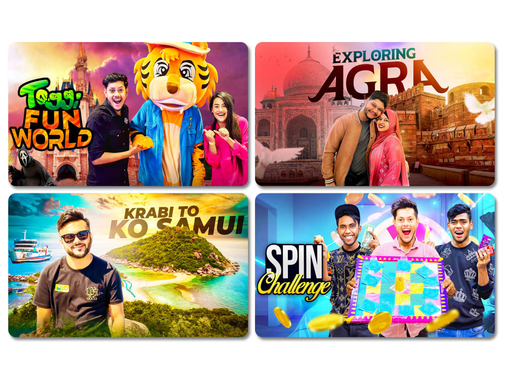 Professional YouTube Travel Vlog Thumbnails Design | Upwork