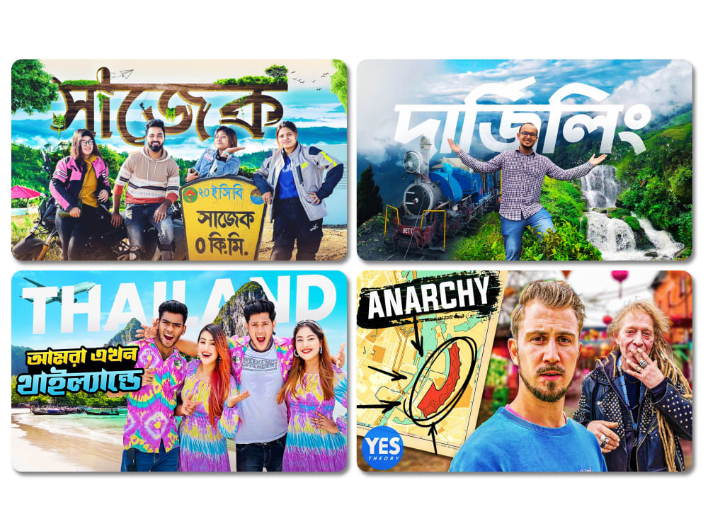 Professional YouTube Travel Vlog Thumbnails Design | Upwork