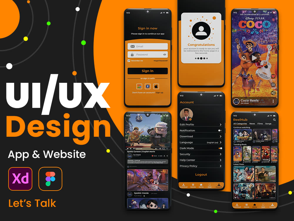 UI design, dashboard, mobile app UI/UX designs in Adobe XD and Figma ...