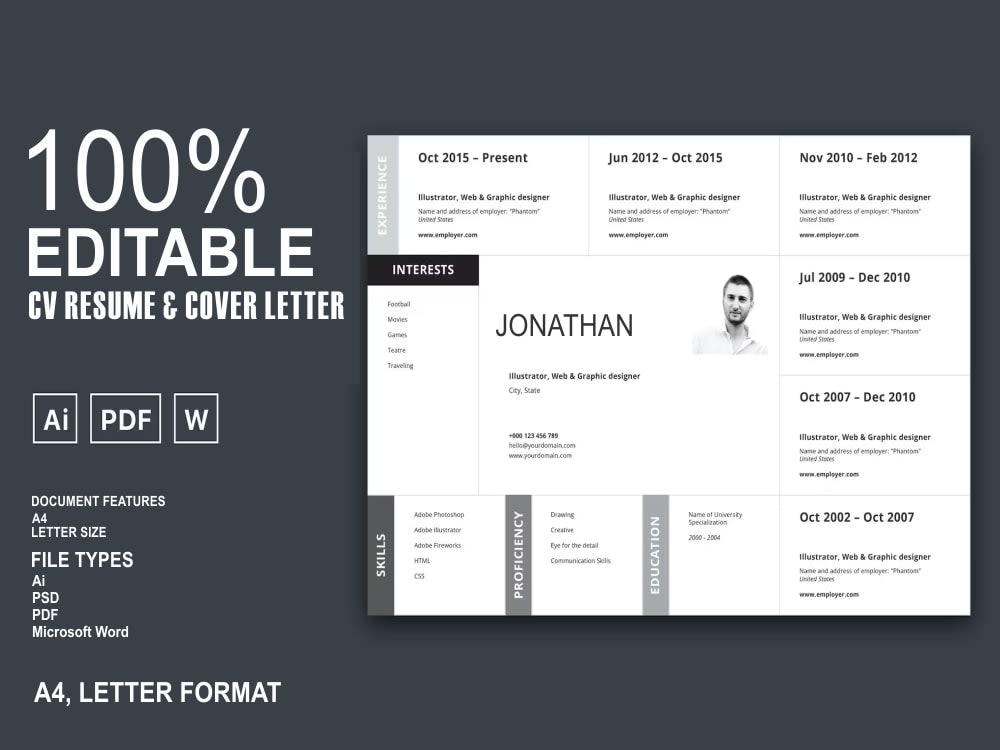 A professional cv/resume, cover letter or portfolio pdf | Upwork