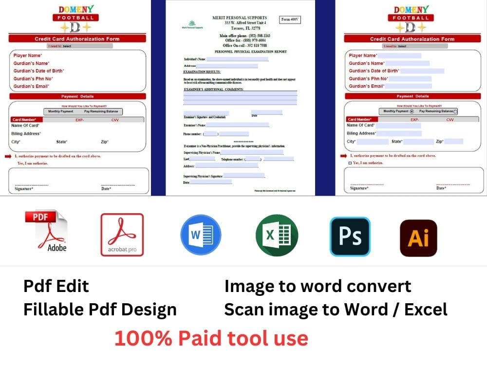 Design or edit pdf form, convert to a fillable pdf form within 24 hrs ...