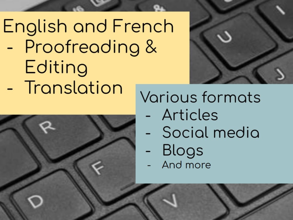 Proofreading and Translation - English and French - quick and reliable | Upwork