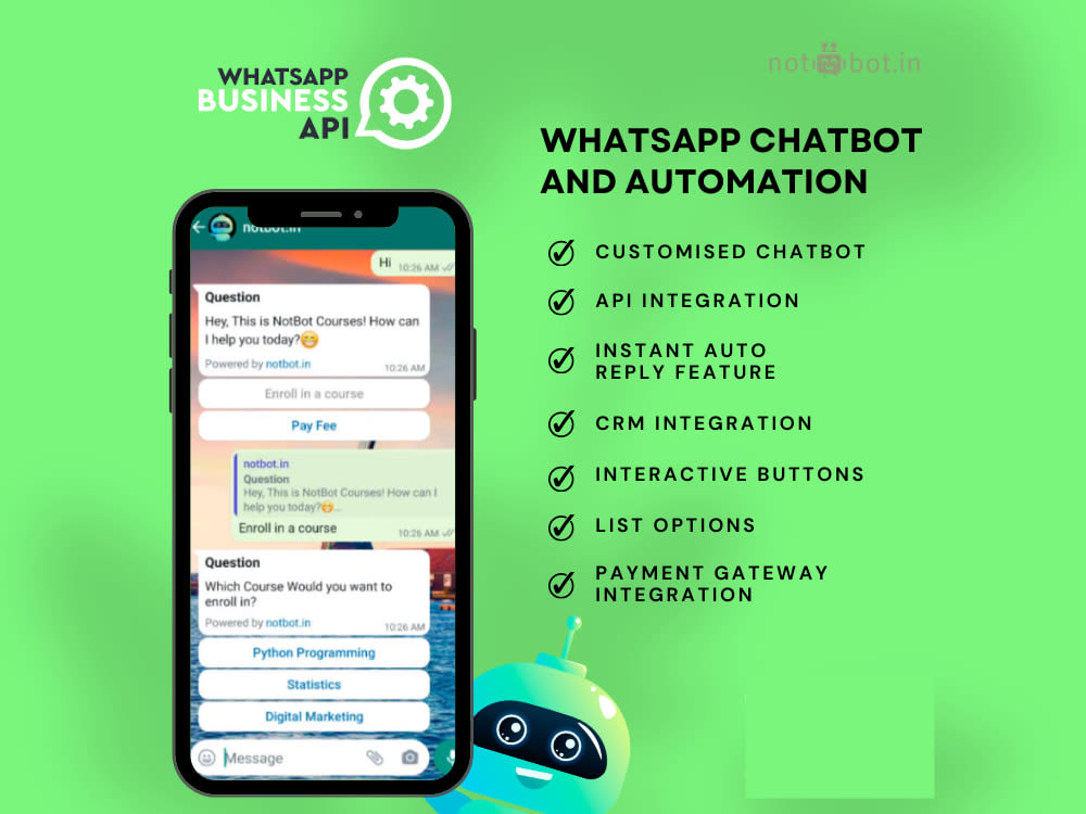A WhatsApp chatbot with automated replies & integration with database/CRM | Upwork