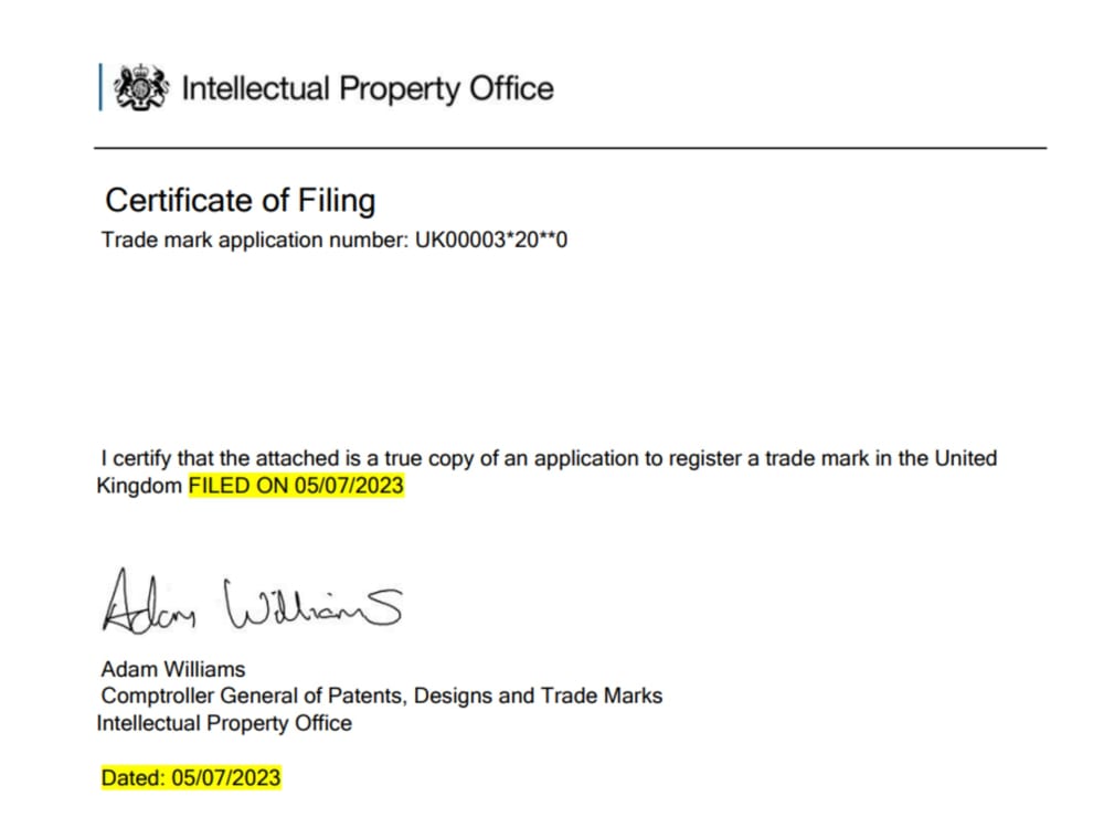 UKIPO Trademark Wordmark Logo Registred | Upwork