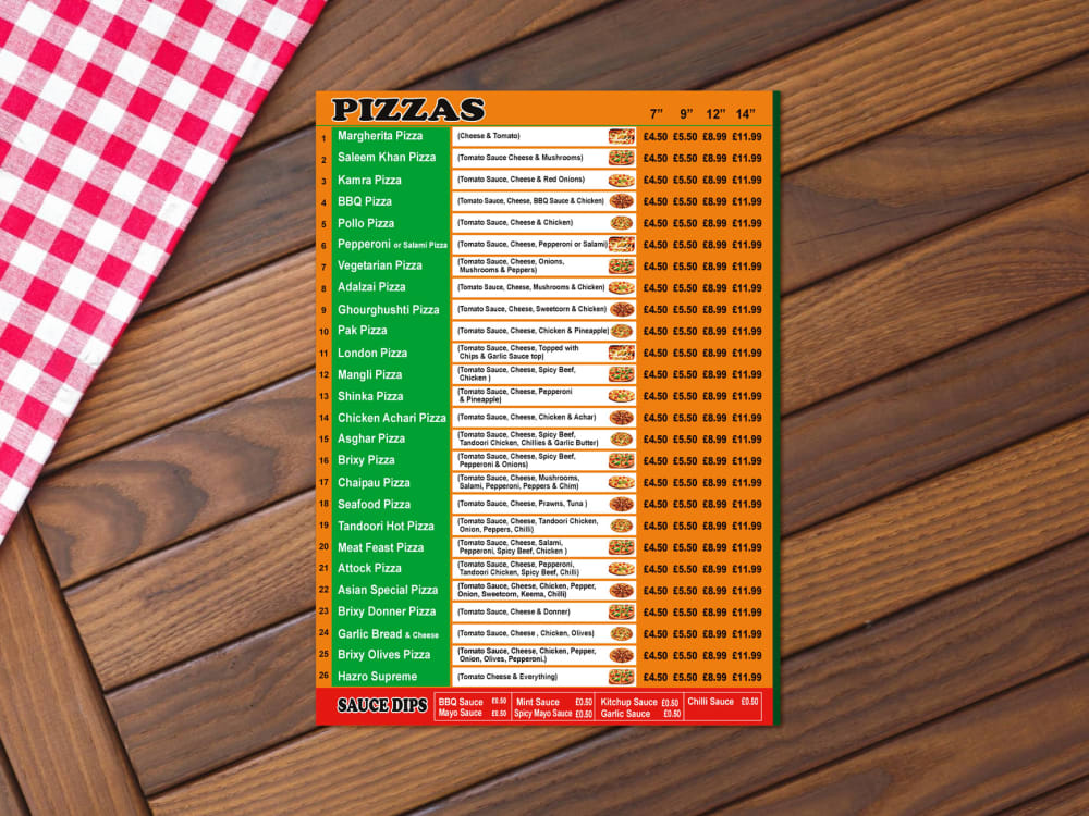 Refreshment Menu, Price List Designed Professionally | Upwork