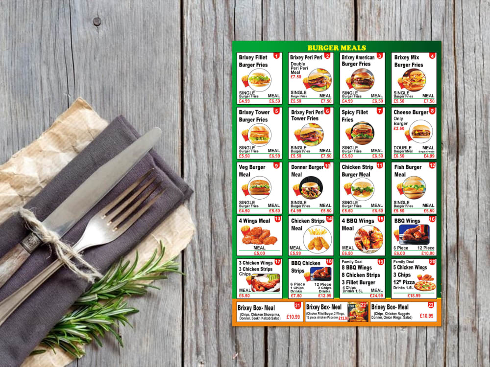 Refreshment Menu, Price List Designed Professionally | Upwork