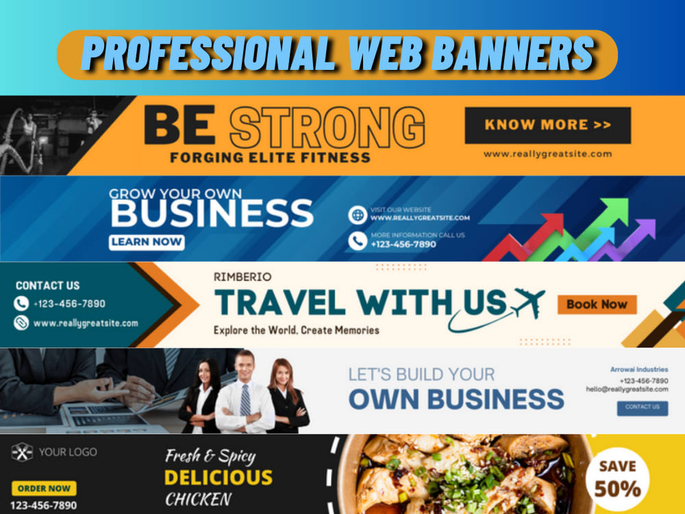 A professional website banner, header, google banner ads and cover | Upwork