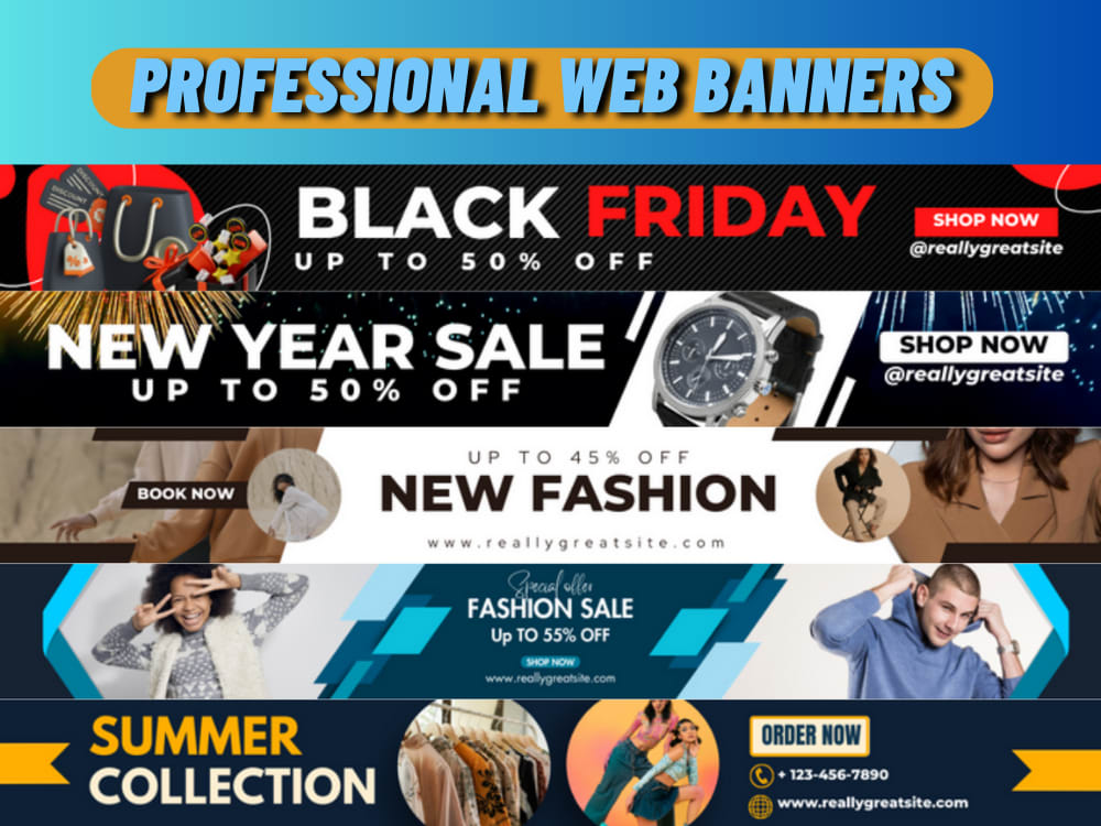 A professional website banner, header, google banner ads and cover | Upwork