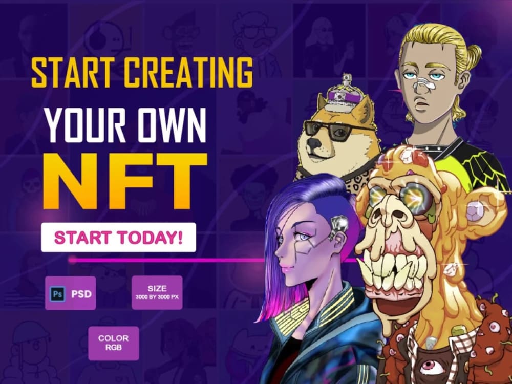 NFT art, NFT collection for opensea shop | Upwork