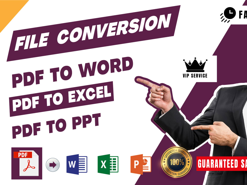 Conversion Pdf to Word, Excel, PowerPoint, eps, or ai for you | Upwork
