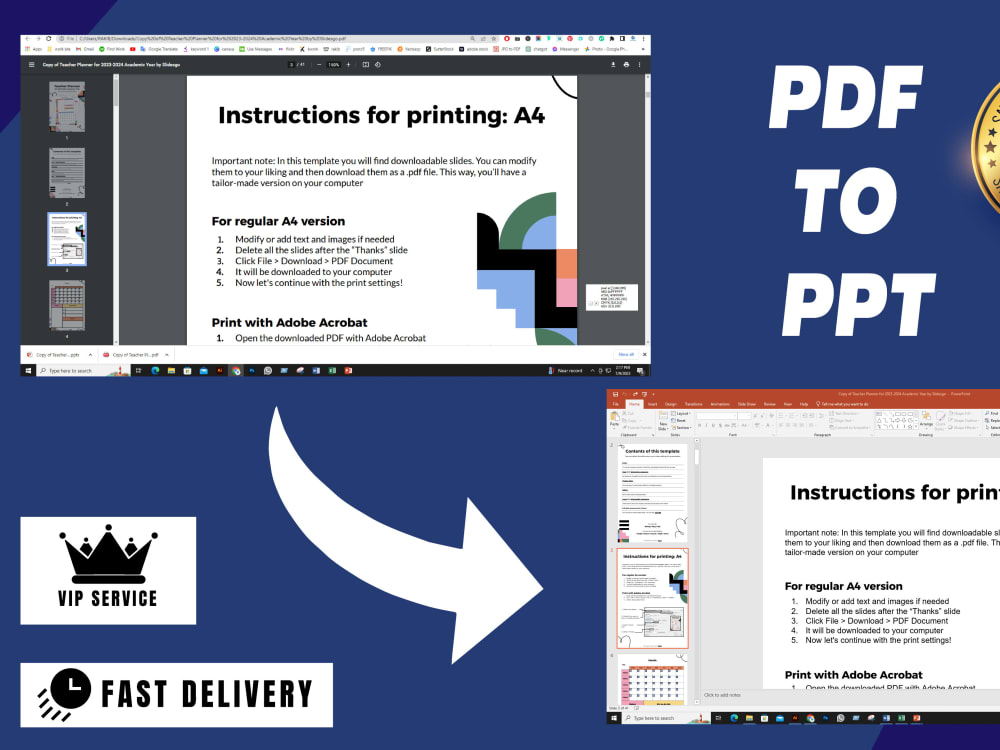 Conversion Pdf to Word, Excel, PowerPoint, eps, or ai for you | Upwork