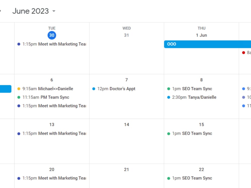 A time efficient calendar | Upwork
