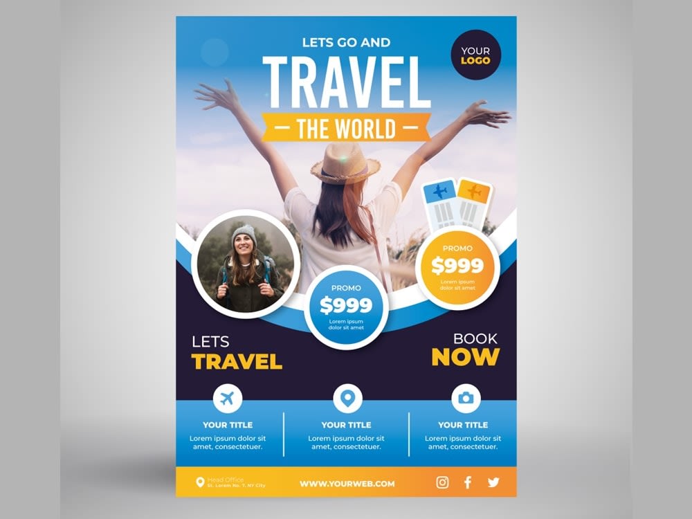 Printable Card, Flyer or Brochure Design in Canva and Adobe Photoshop ...
