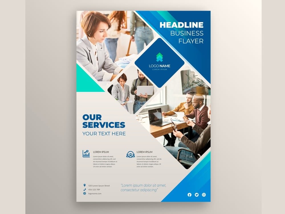 Printable Card, Flyer or Brochure Design in Canva and Adobe Photoshop ...