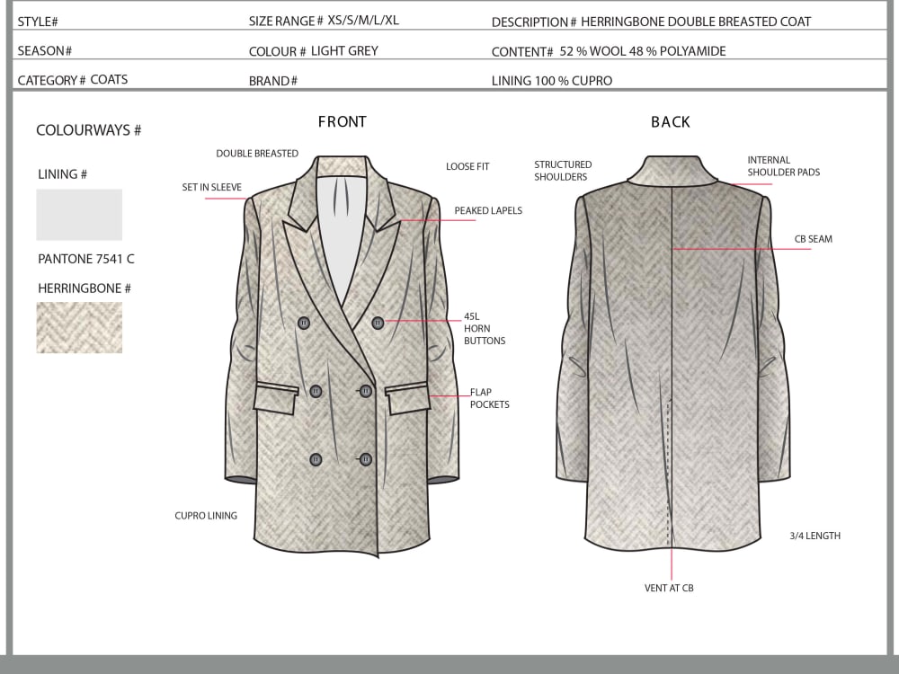 Coats , jackets , outerwear cads & tech packs | Upwork