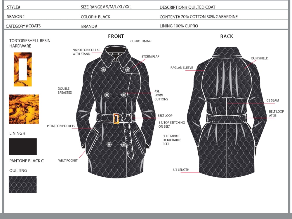 Coats , jackets , outerwear cads & tech packs | Upwork