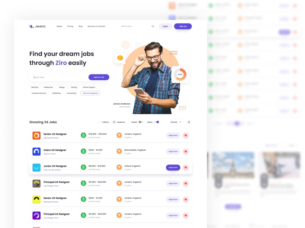 Website homepage and landing page user interface (UI) design in Figma ...