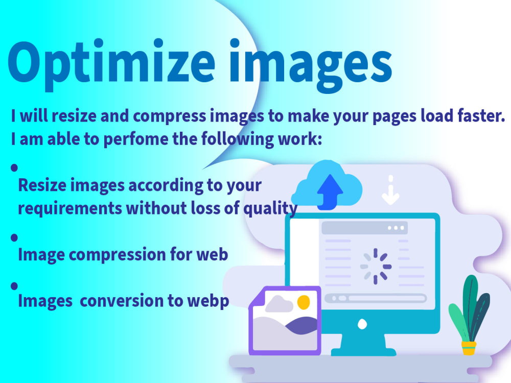 Your pages load faster. I will compress and optimize images. | Upwork