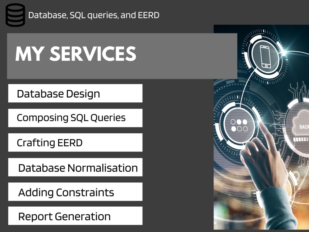 Designed database, composed SQL queries, and crafted EERD | Upwork