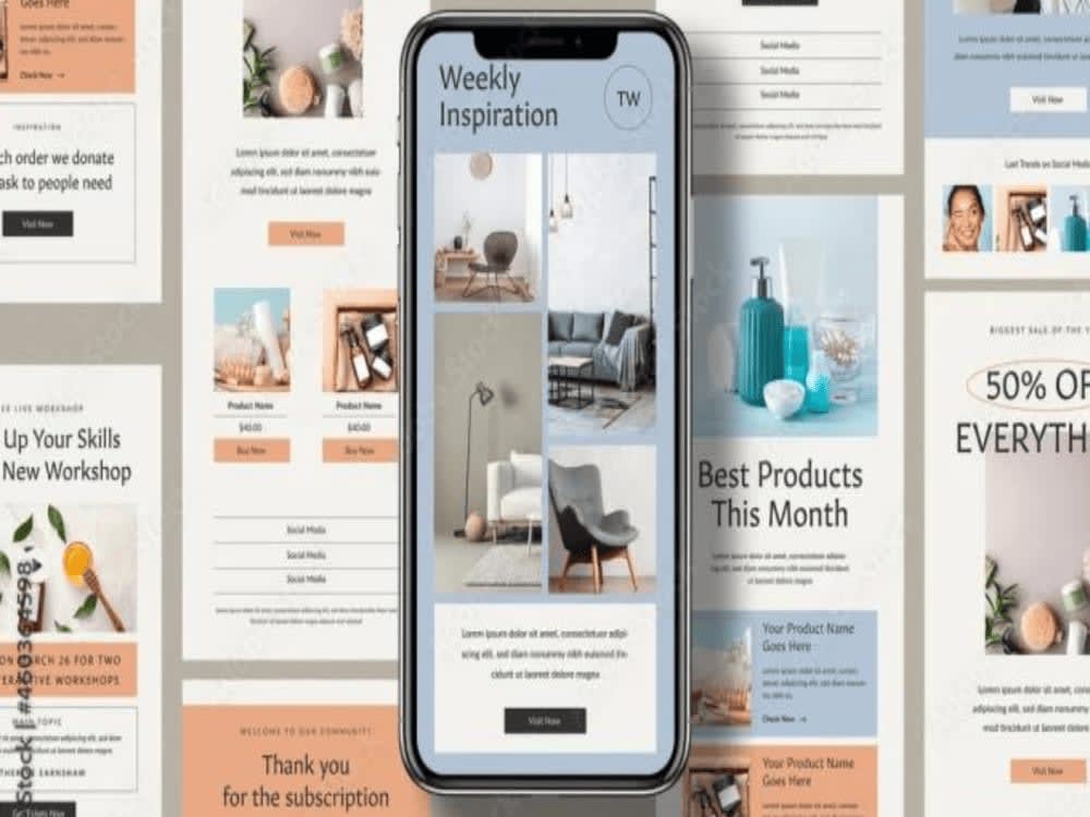 Klaviyo, beehiiv, mailchimp, substack email newsletter template | Upwork