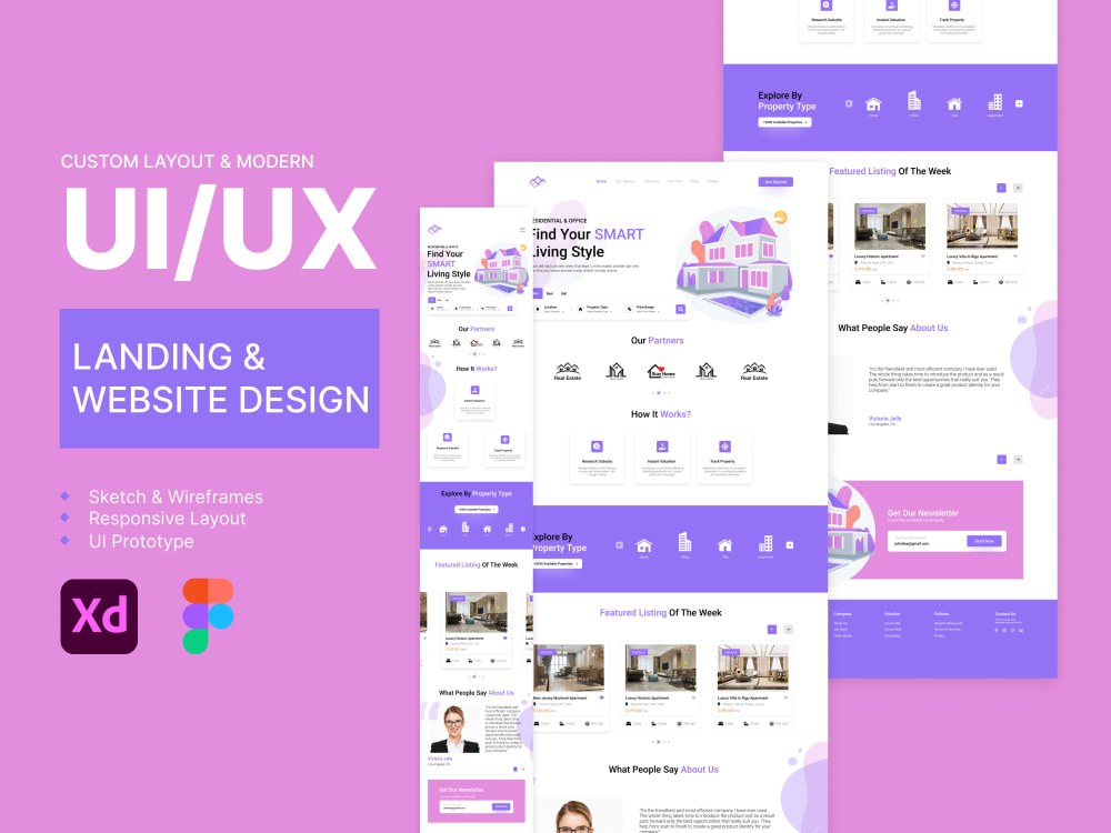 A responsive Landing Page UI, website UI UX and Web UI Design | Upwork