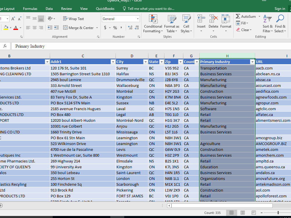 Data entry, web research & List building | Upwork