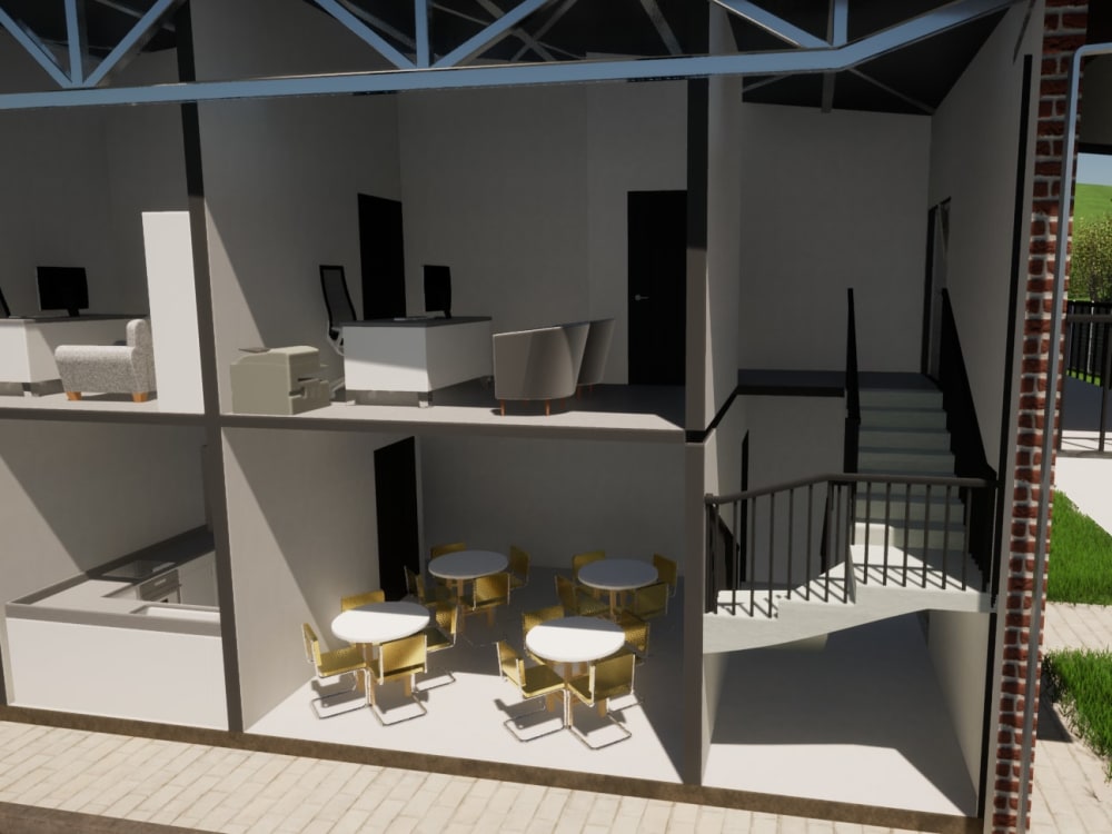 Static calculations, floor plans, elevations, sections and 3D model ...