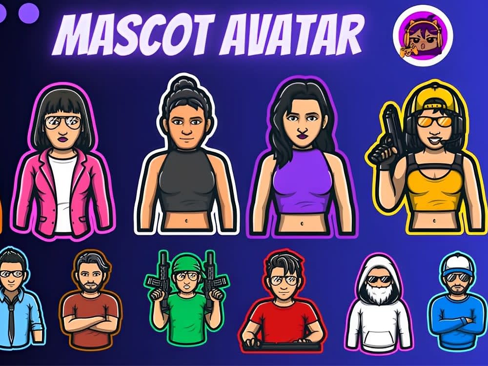 A professional Cute Gaming Mascot Avatar Design | Upwork