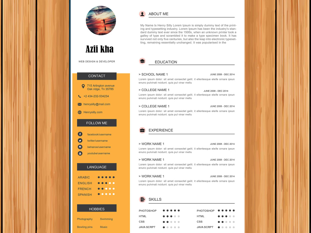 A professional resume design | Upwork
