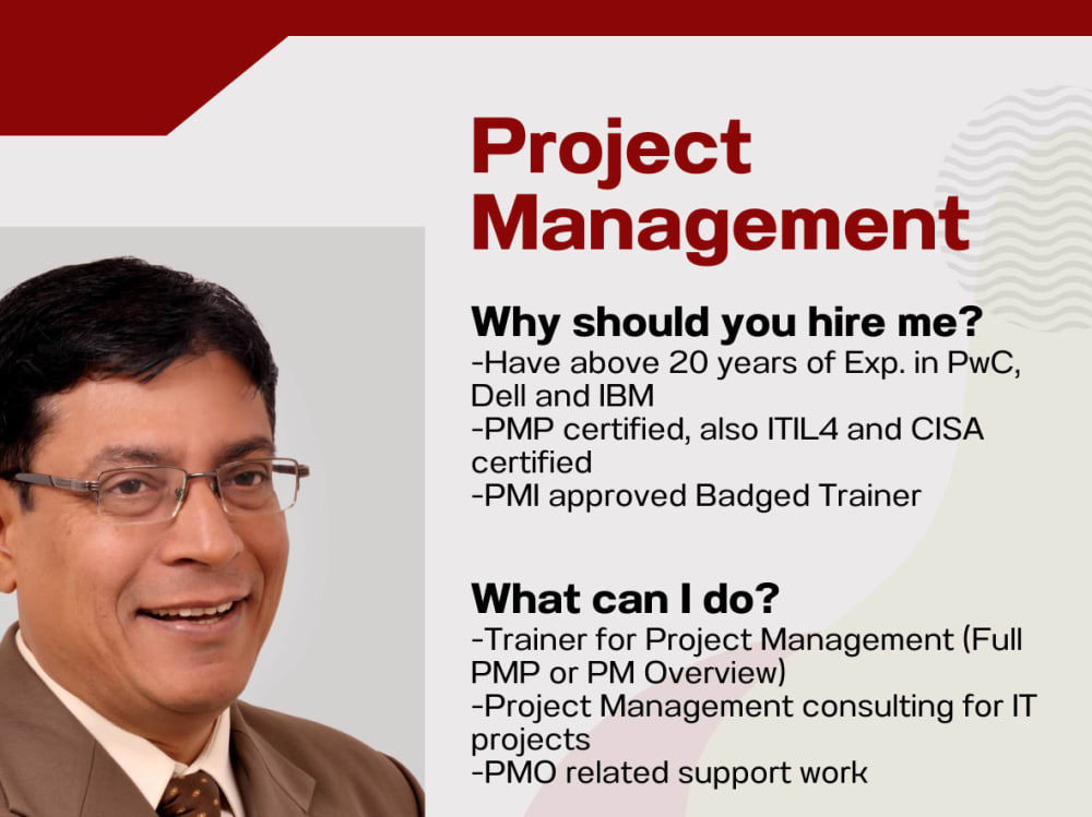 Trainer and Consultant for Project Management (PMP Certified) | Upwork