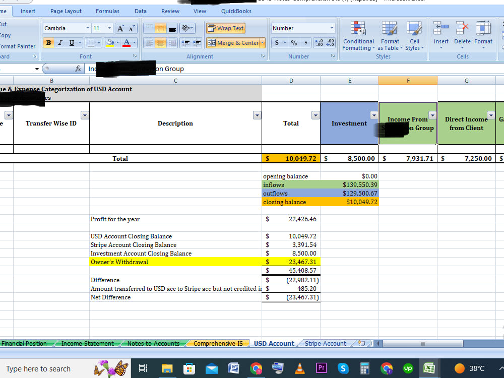 Bookkeeping and Financial Reporting in Microsoft Excel | Upwork