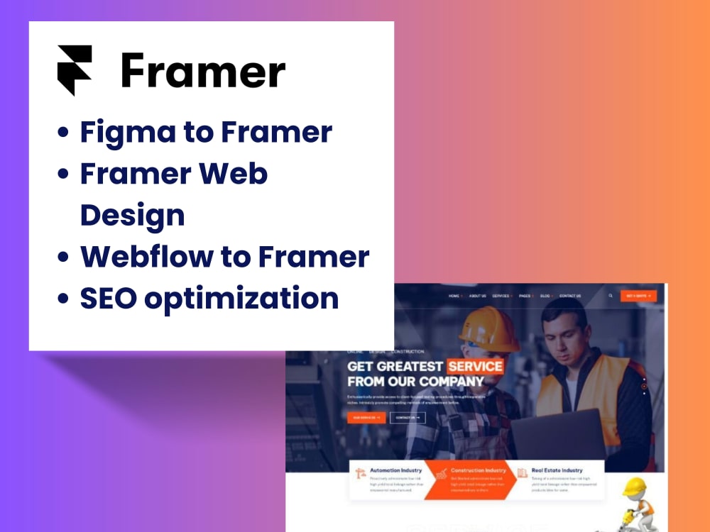 An awesome-looking framer website design | Upwork