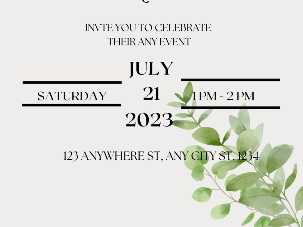 A soft elegant invitation card. | Upwork