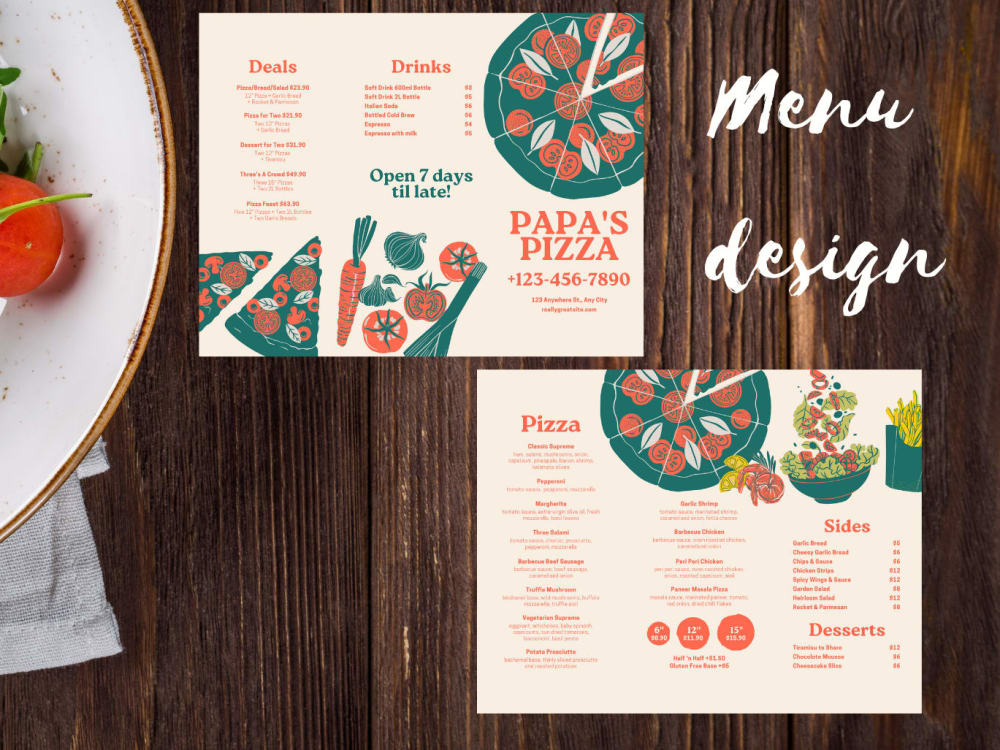 Food menu, digital menu, and restaurant menu design | Upwork