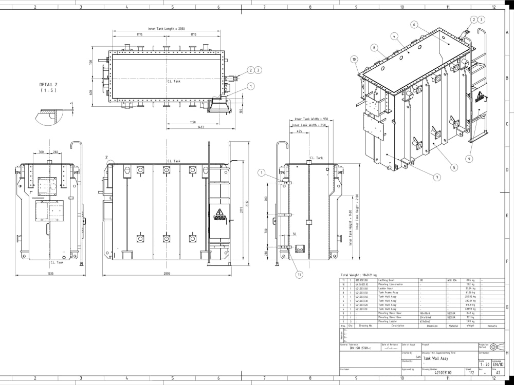 2D Drawing / Draft for Mechanical Parts / Component | Upwork