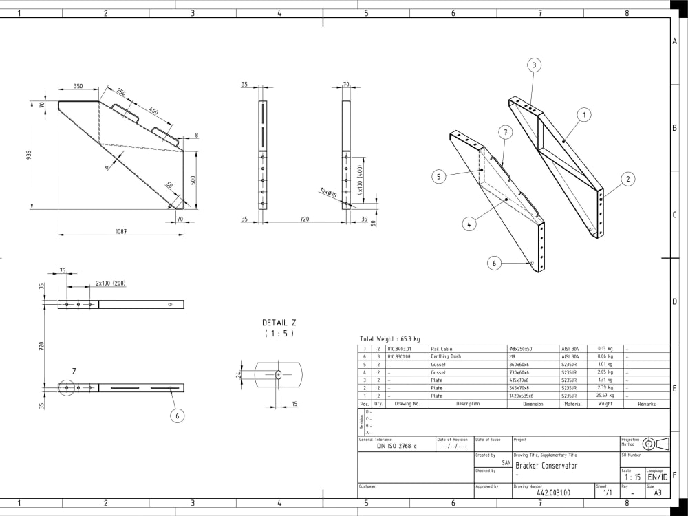 2D Drawing / Draft for Mechanical Parts / Component | Upwork
