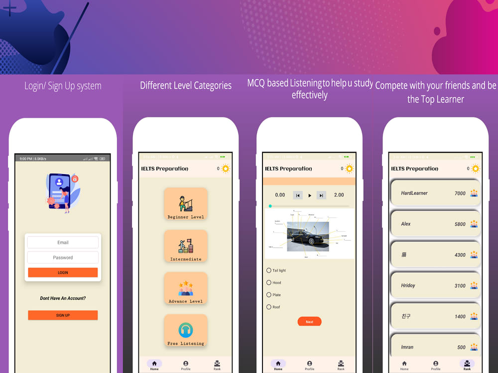 A language-learning android app with a quiz system | Upwork