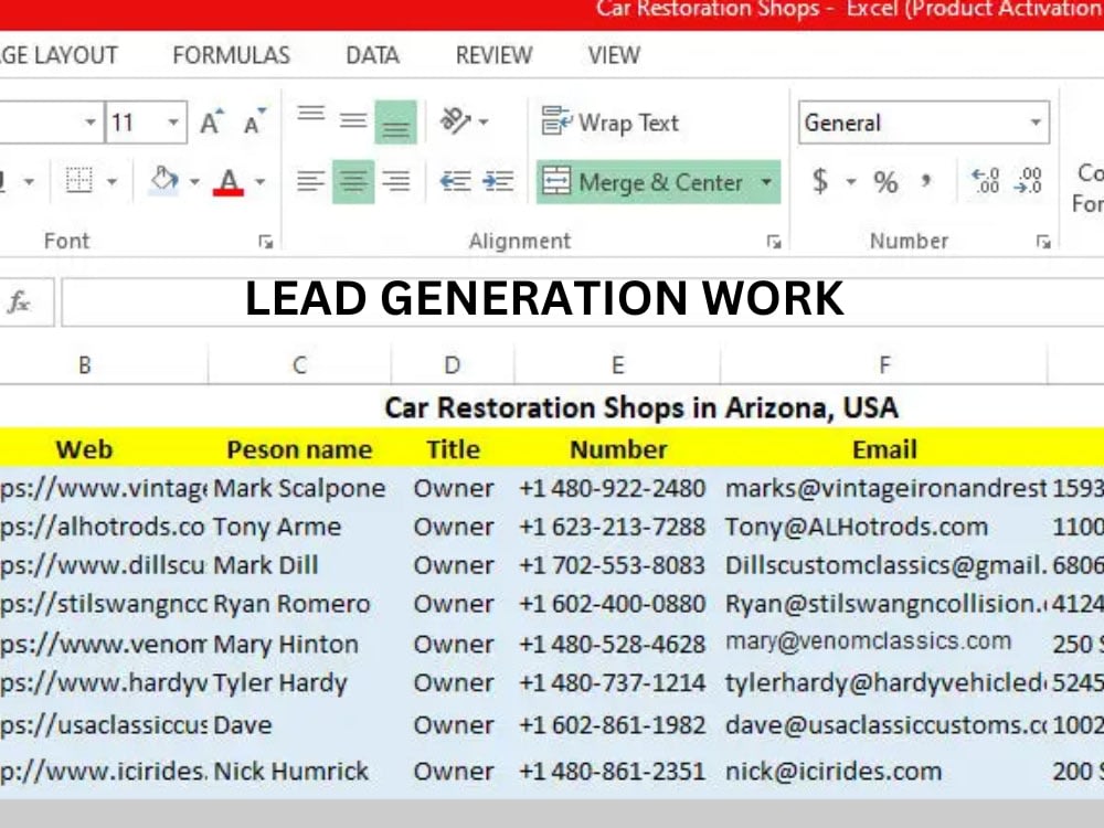 A list of C-level contacts in the b2b market and data entry for you ...