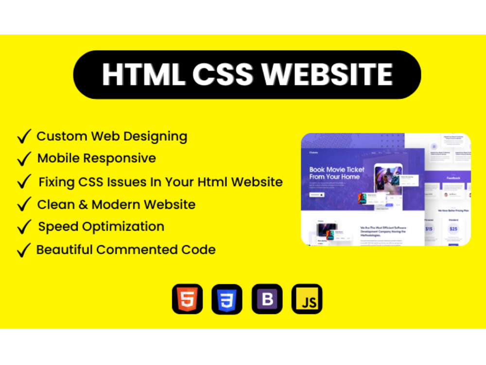 Professional responsive website design with html and css | Upwork
