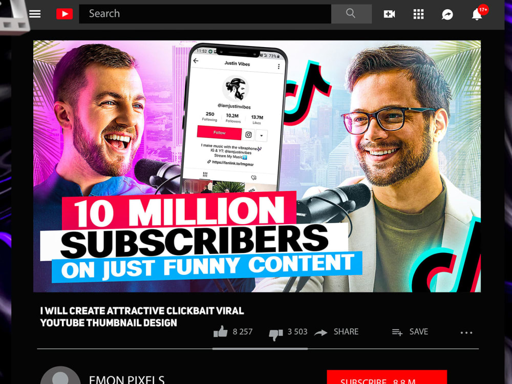 Excellent, attractive and eye-catchy YouTube thumbnail design in 3 ...