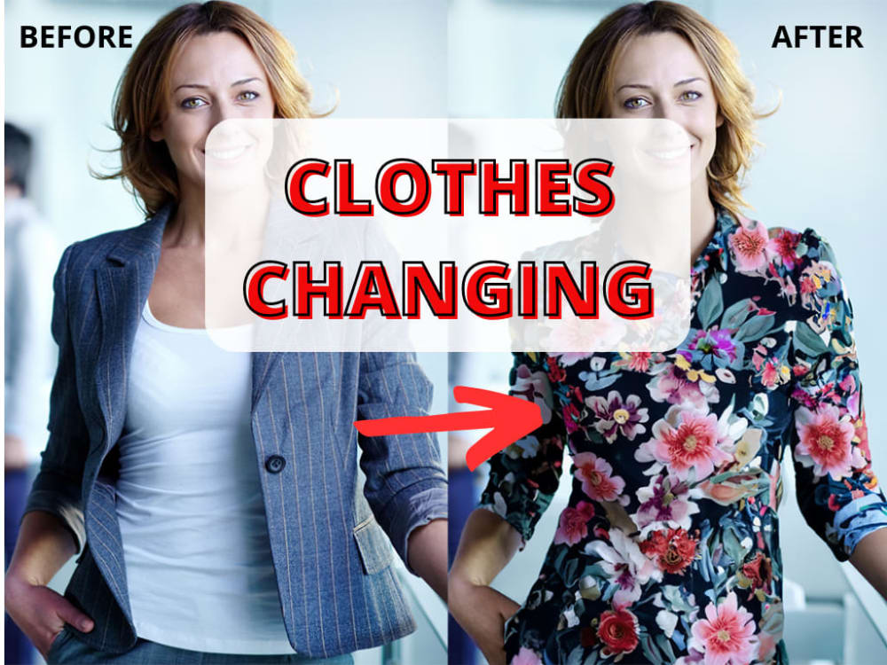 New clothes on the photo, business or CV portrait - photoshop editing ...